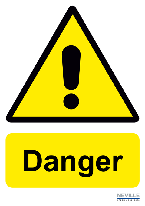 ‘Danger’ word sign with logo | MAXIO HARDWARE